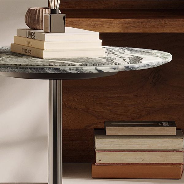 Quality Marble Top Stainless Side Table Bedroom Stainless End Table for sale