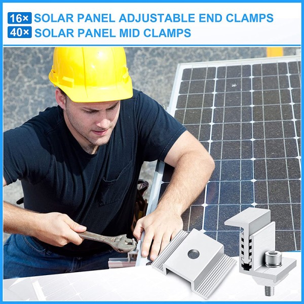 Quality Adjustable Solar Panel Mid Clamp Aluminum Solar Module Clamps ISO9001 for sale