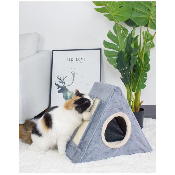 Quality Linen Portable 42cm Short Plush Cat House Indoor for sale