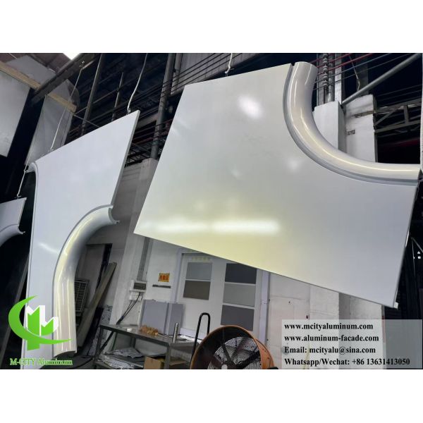 Quality Hyperbolic Aluminum Panels Double Curved Metal Facade Cladding with Powder for sale