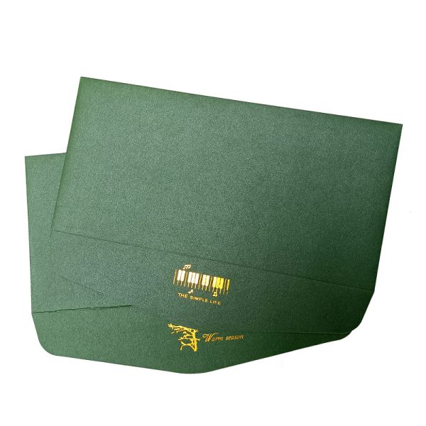 Quality Glossy Art Paper Fluorescence Green Gift Envelope Customized Printing for sale