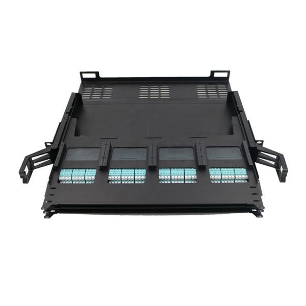 Quality 144 Fibers 1U UHD MPO Patch Panel Optical Distribution Frame Up to 12 Modules for sale