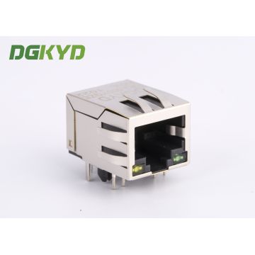 Quality Surface mount shielded right angle ethernet rj45 connector 100 BASE - TX Y/G LED for sale