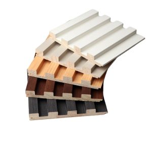 Quality 3D Insulated Slat Wood WPC Wall Panel Brushed Surface for Indoor Interior for sale