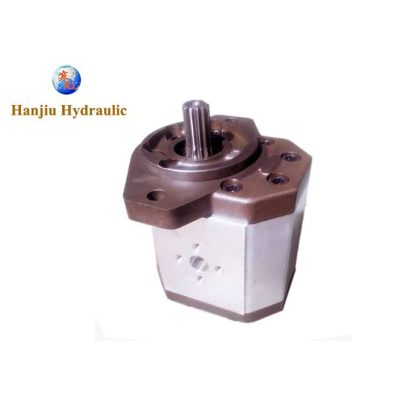 Quality Low Noise Aluminum Gear Pump 9 Tooth Spline 16 / 32 Shaft Bidirectional Hydraulic Pump for sale