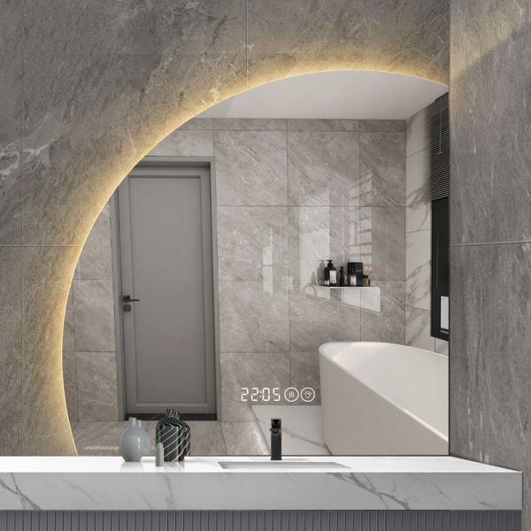 Quality Customized LED Arched Bathroom Mirror Smart Touch Screen Vanity Mirror Anti Fog for sale