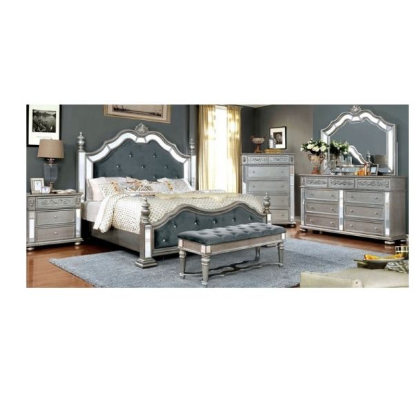 Quality Wood Master Bedroom Furniture Upholstered Platform Bed for sale