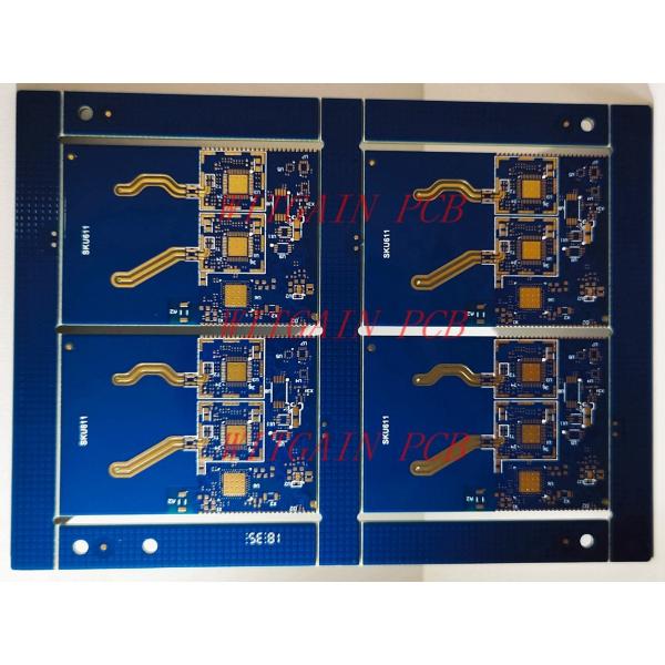 Quality 6 Layer Half Hole PCB FR4 Material 2.0MM Board Thickness Blue Solder Mask for sale