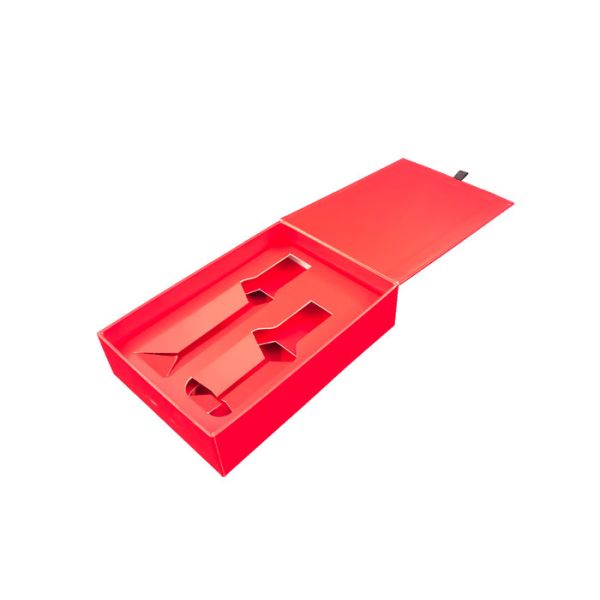 Quality Luxury Red Cosmetic Box Packaging Offset Printing With Magnetic Closure for sale