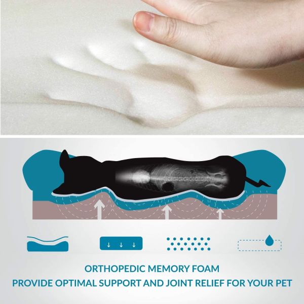 Quality SGS Memory Foam Dog Bed With Removable Washable Cover Polyester for sale