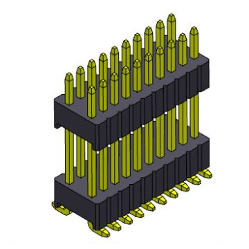 Quality 1.27*2.54mm Double Row Female Header Stack Straight SMT Type 2*3PIN To 2*40PIN for sale