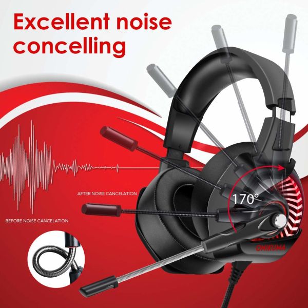 Quality Noise Cancel 32ohm 2.2m 100mA Onikuma K6 Gaming Headset for sale