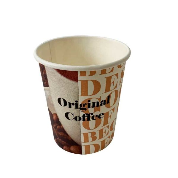 Quality 6 Oz Custom Logo Printed Hot Coffee Paper Cup Takeaway Plastic Free Aqueous Paper for sale
