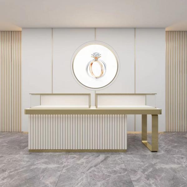 Quality MDF Luxury Display Cabinets Cabinets Window Luxury Jewelry Display Cases for sale