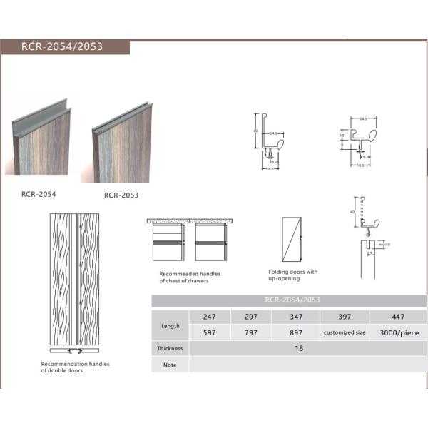 Quality RCR 2053 Customized Aluminium Kitchen Handles for sale