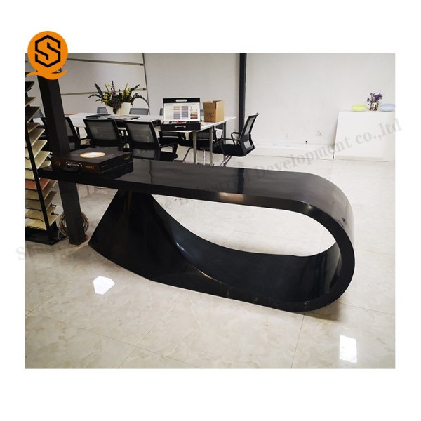 Quality Acrylic Solid Surface Black Office Desks 100% Repairable And Renewable for sale