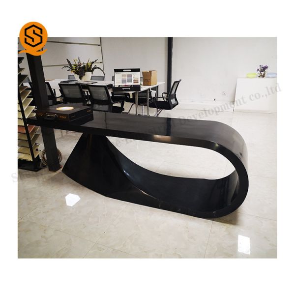 Quality Acrylic Solid Surface Black Office Desks 100% Repairable And Renewable for sale