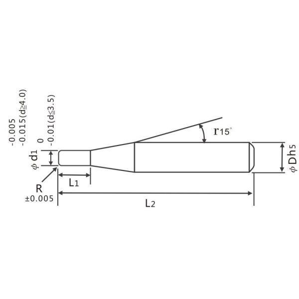 Cemented Carbide 38 Spiral Angle 4 Flute Corner Radius End Mills