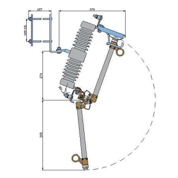 Quality 40.5kV Polymer Fuse Cut Out / Composite Drop Fuse Cutout with IEC Standard for sale