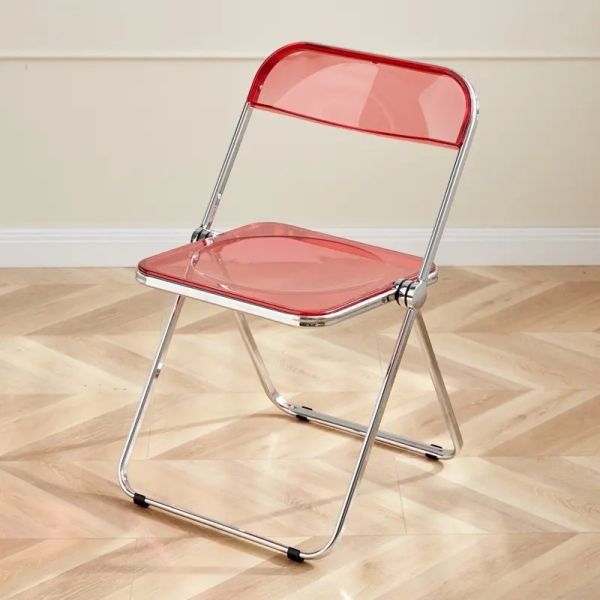 Quality Green Blue Acrylic Foldable Chair Adjustable Clear Plastic Folding Chair for sale