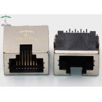 Quality Ultra Low Profile Cat5 Offset PCB RJ45 Modular Connector Thru Hole Mounting for sale