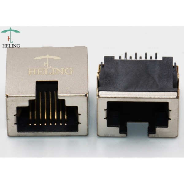Quality Ultra Low Profile Cat5 Offset PCB RJ45 Modular Connector Thru Hole Mounting for sale