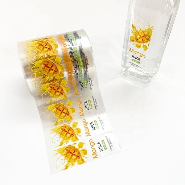 Quality Custom Label Printing Waterproof Juice Bottle Packaging Printing Service Sticker Labels for Bottles Transparent Drink for sale