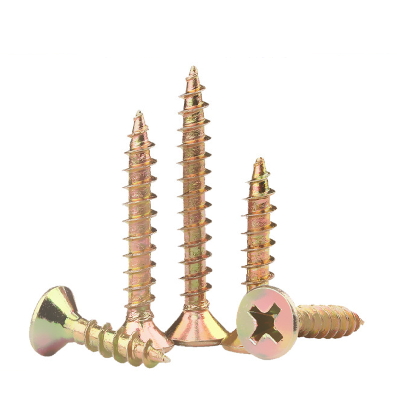 Quality Color zinc fiberboard nail wood screw flat head self tapping screw furniture self tapping screw countersunk cross screw M4 for sale