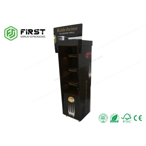 Quality Promotional POP Custom Folding Cardboard Floor Shelf Display For Drinks for sale