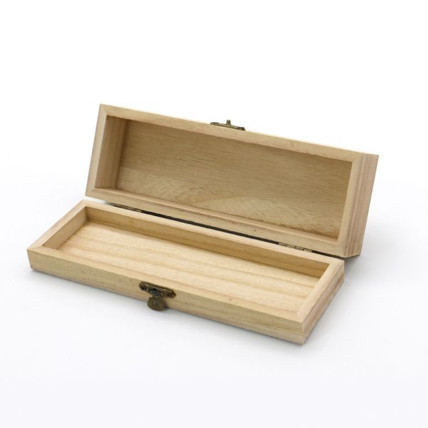 Quality 13in Single Solid Wine Bottle Box Gifts Wooden Wine Boxes with Hinged Lid for sale