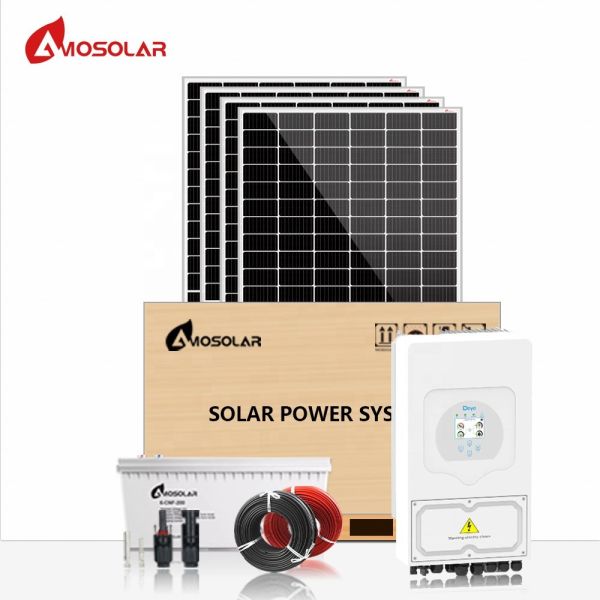 Quality MPPT Controller Amosolar 5kw 10kw Hybrid Solar Panel System with Rechargeable for sale
