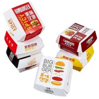 Quality Food Grade White Pizza Fried Chicken Takeout Kraft Paper Burger Box with for sale