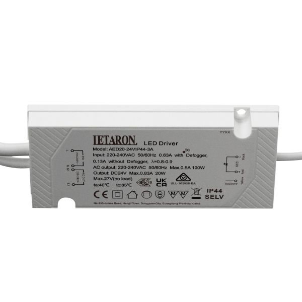 Quality 20W Slim LED Driver IP44 Waterproof 24V Power Supply with CE & UKCA Certificate for sale