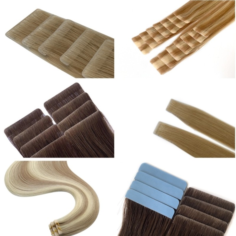 Double Drawn Raw Russian Injection Tape in Human Hair Extensions Invisible Seamless Virgin Hair