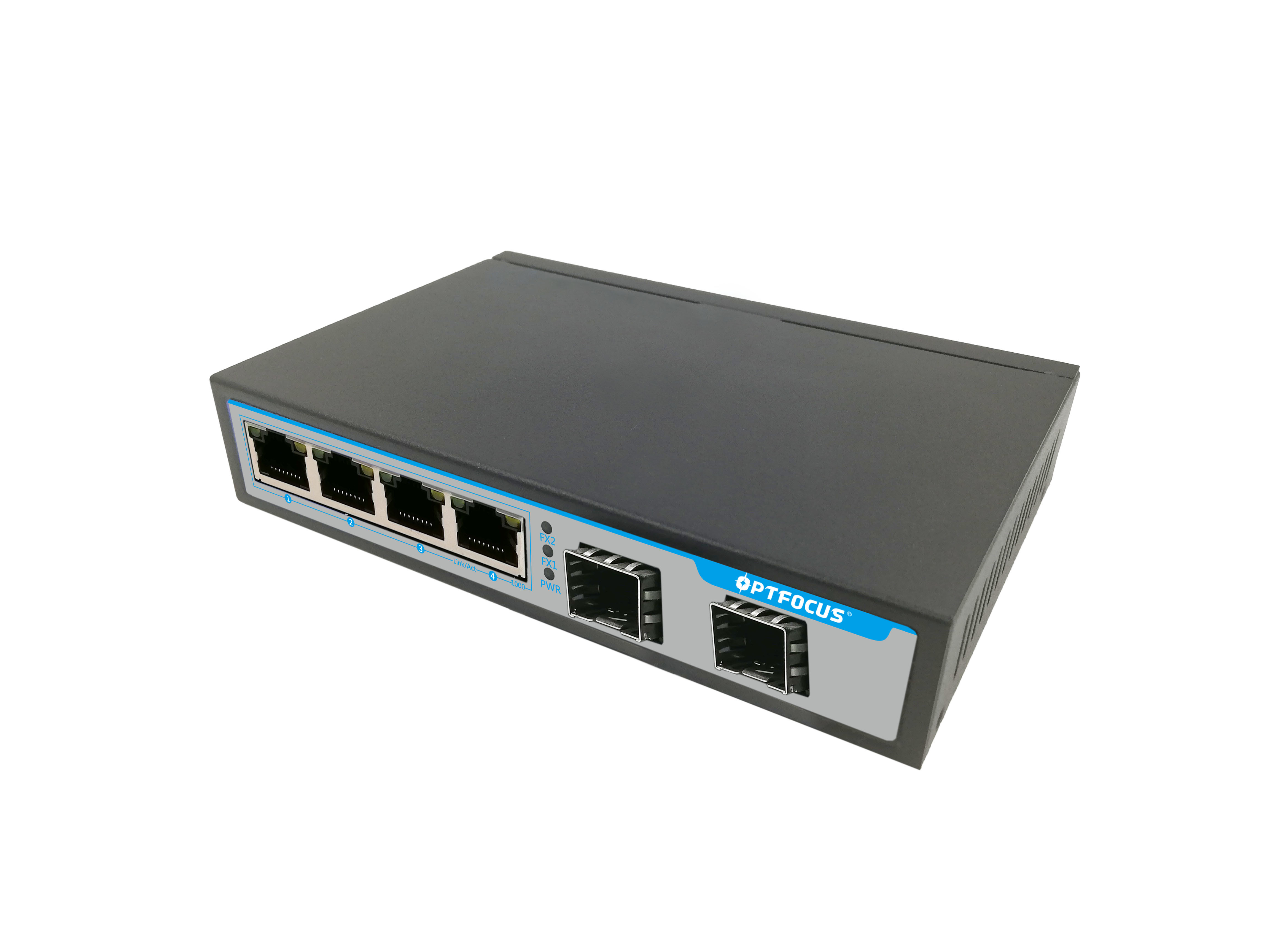 Quality Gigabit Fiber Optic Switch 10 / 100 / 1000M Dual Fiber Automatic MAC Address for sale