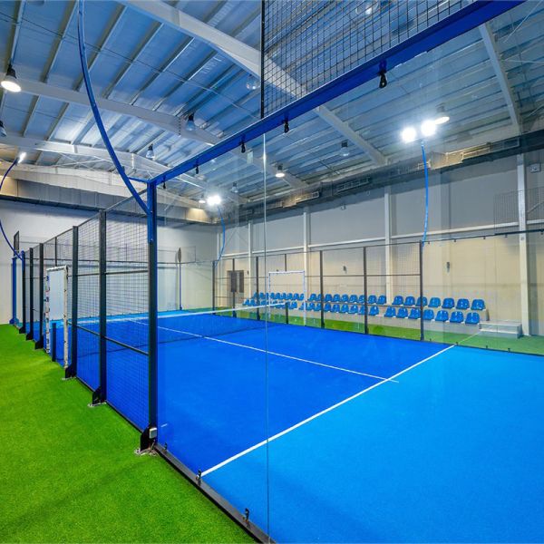 Quality Professional Padel Court Turf Customized Black Green Paddle Tennis Court Glass 10*20m Size With Explosion Proof Tempered Glass for sale