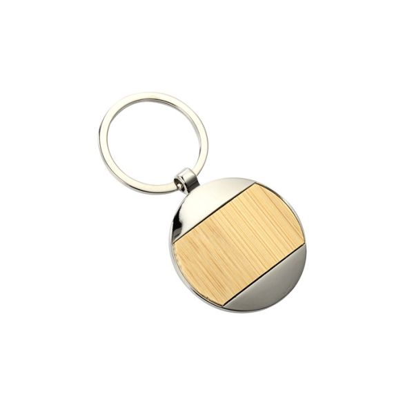 Quality Bamboo Nickel Metal Key Ring Holder for sale