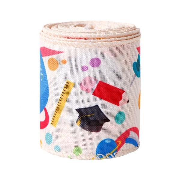 Quality Choose from Our Catalogue Wired Burlap Ribbon for School Rulers in Car Print for sale