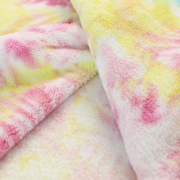 Quality Tie Dyed Rainbow Garment Soft Sherpa Fabric 240gsm 150D for sale