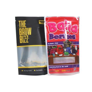 Quality Custom See Through Mylar Packaging Bags For Gummies Cookies Stand Up Pouch for sale