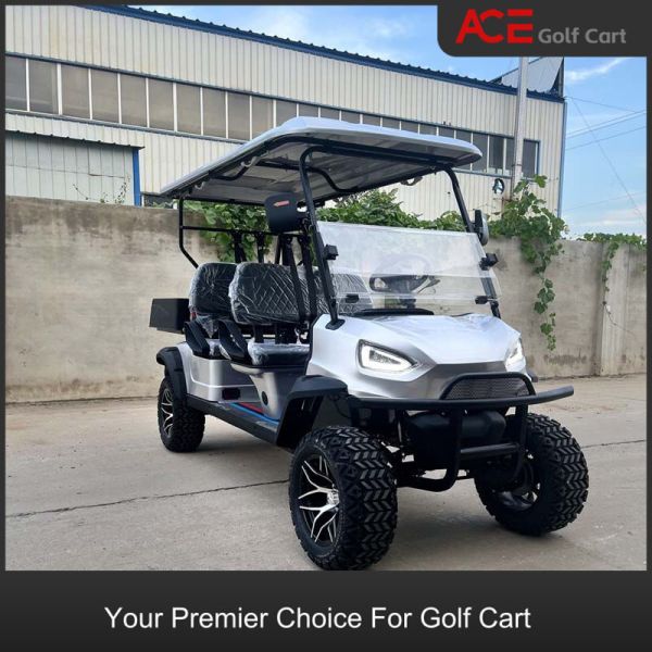 Quality Steel Frame Lithium Battery 4 Seater Club Golf Car Lifted 4 Passenger 48V Motor for sale