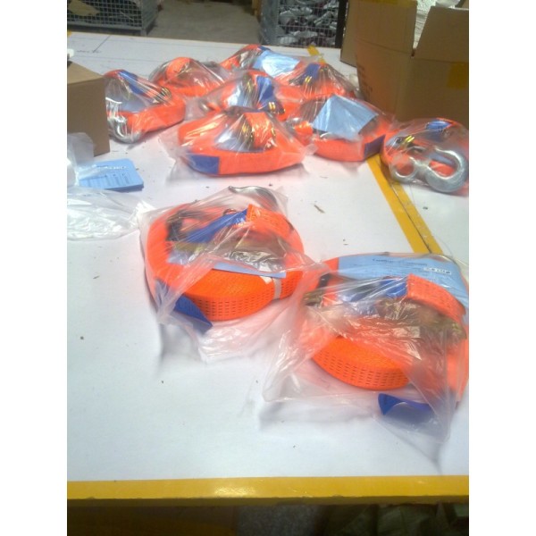 Quality Adjustable Cargo Ratchet Tie Down Straps , Load Securing Strap With Ratchet for sale