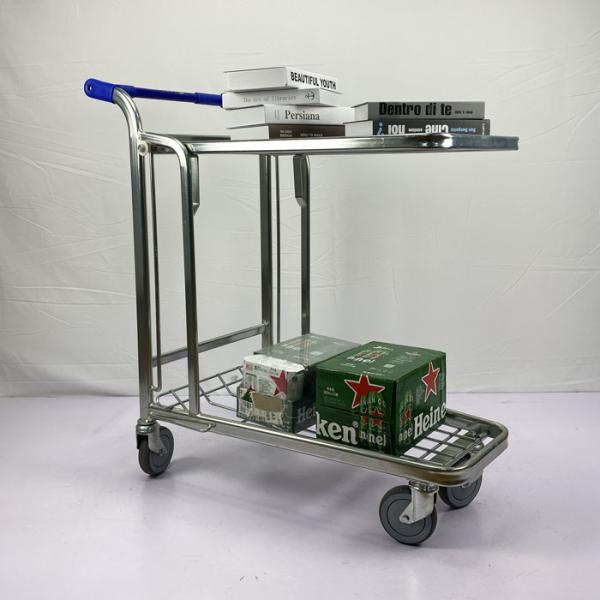 Quality Multipurpose Handcart Heavy Duty Warehouse Trolley 2 Tier Trolley Foldable for sale