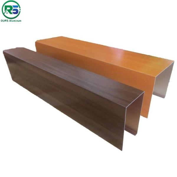 Quality Coating Linear Suspended Metal Ceiling Wooden Colour Aluminium Baffle Ceiling for sale