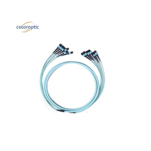 Quality 12 Core MPO Patch Cord Fiber Mode OM3 G652D Durability Over 1000 Times for sale