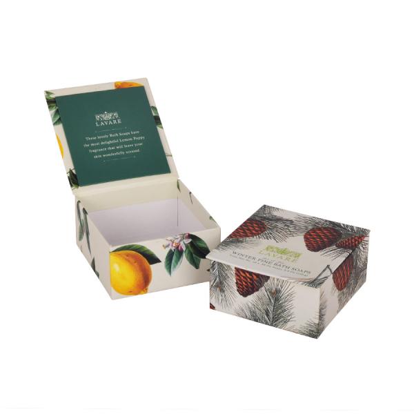 Quality Lovely Clamshell Soap Packaging Paper Box Whiteboard Material Square Shape for sale