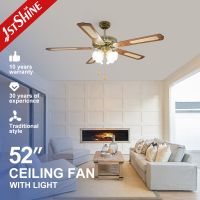 Quality Traditional Classic Ceiling Fans Chandelier 52 Inch For Restaurant for sale