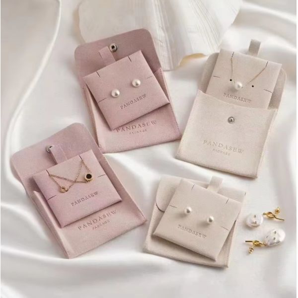 Quality Microfiber Suede fabric Envelope Jewelry Bags Bulk Storage Custom Logo Button for sale