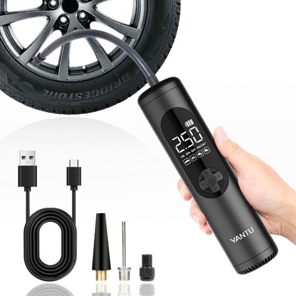 Quality YANTU A23 Portable Wireless Rechargeable Tire Inflator 12V Electric Automatic Silent for sale