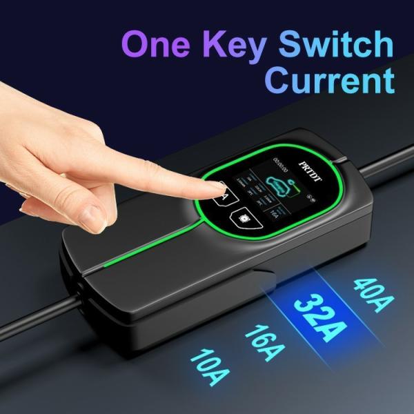 Quality Type 1 Plug Level 2 Shell Material PC EV Charger with LCD Display and Charging for sale